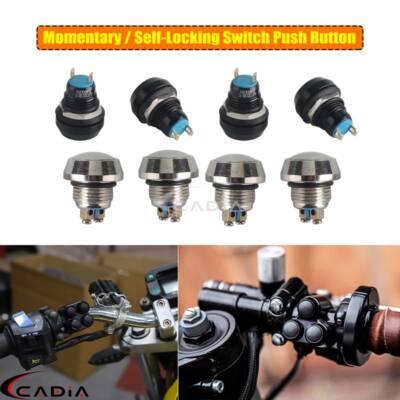Universal Handlebar Switch Horn Momentary / Self-Locking Push Button ...