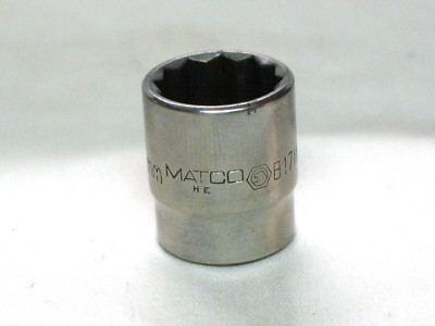Matco Tools 3/8 Drive 17MM Metric 12 point Chrome Shallow Socket B17M2 ...