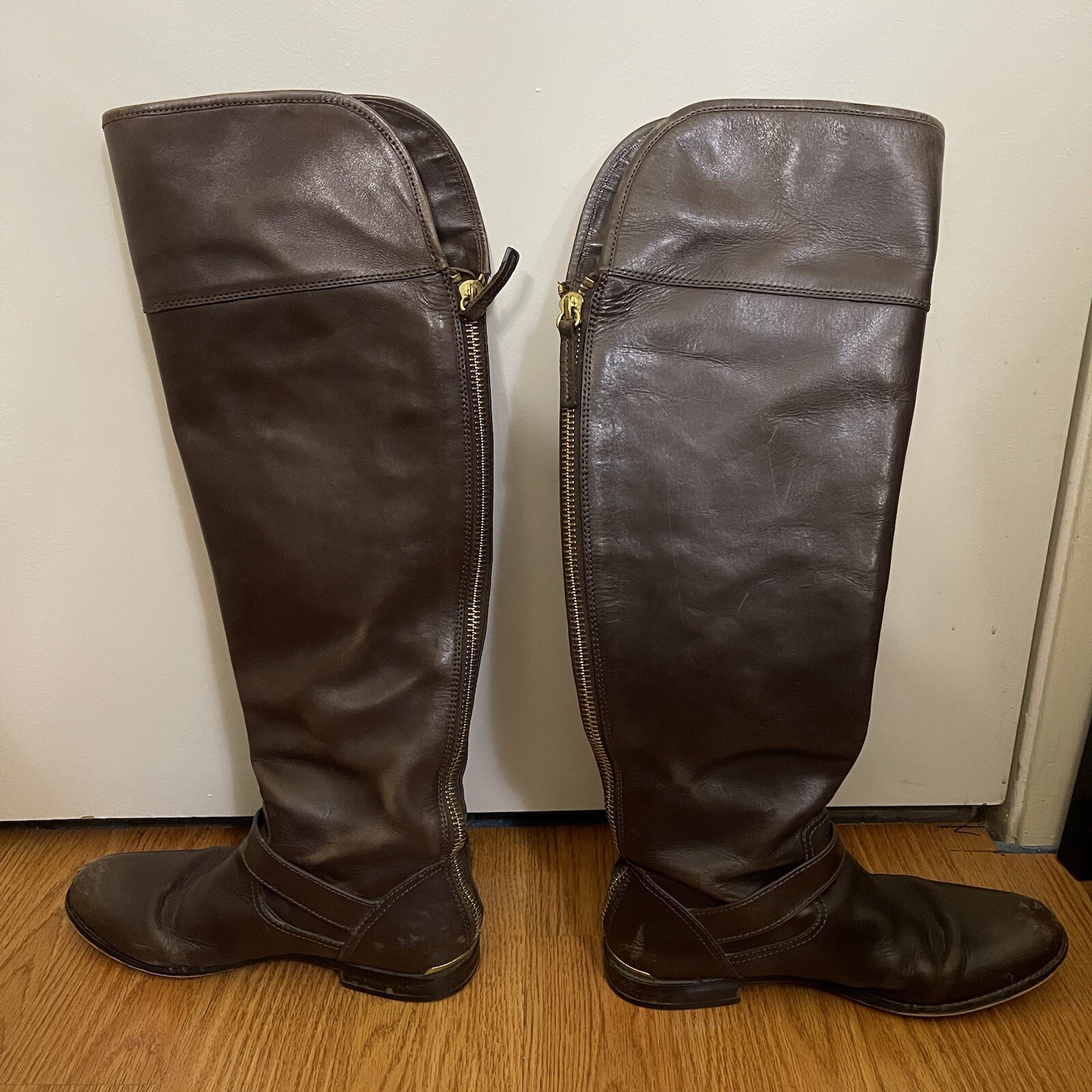 Coach Madeleine Over Knee Leather Boot Brown Women Si… - Gem