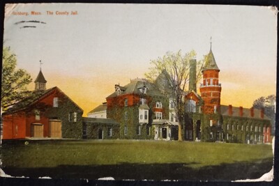Fitchburg Massachusetts MA Worchester County Jail Barn Color c1900s ...