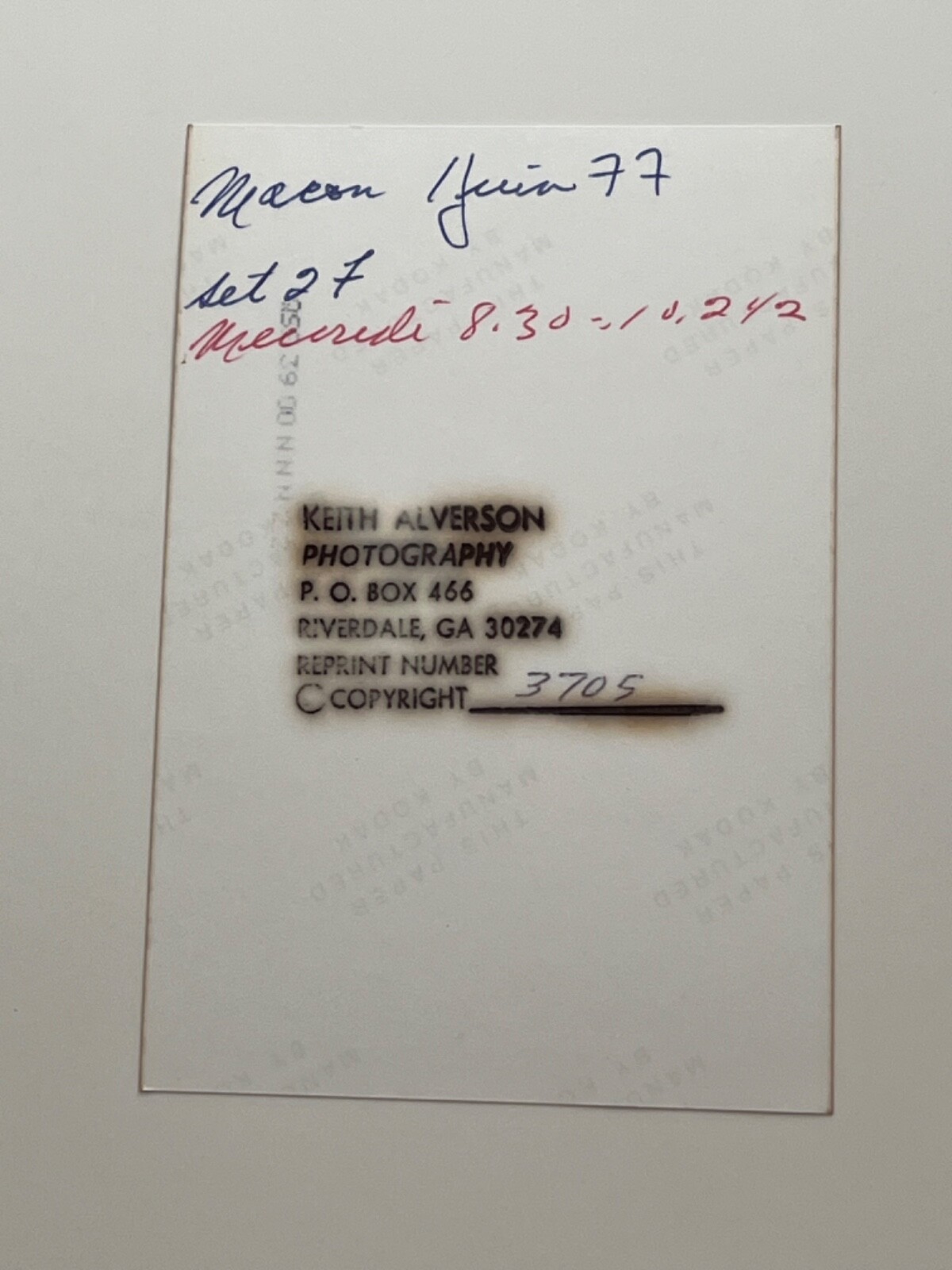 ELVIS PRESLEY ORIGINAL VINTAGE KODAK PHOTO MACON, GA JUN. 1 1977 ...