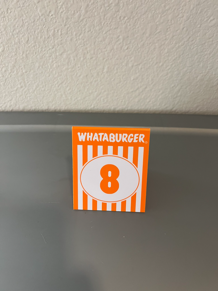 Whataburger Table Tent Markers - Individual Restaurant Order Numbers | eBay