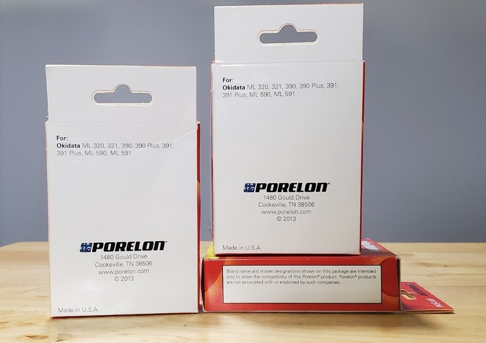 3 Pks Porelon #11514 Nylon Ribbon Okidata ML 320/321/390/390+/391+/590 ...