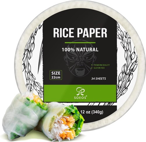 Rice Paper, White Rice Paper Wrappers, 1 Pack, 34 Sheets-Fresh Spring ...