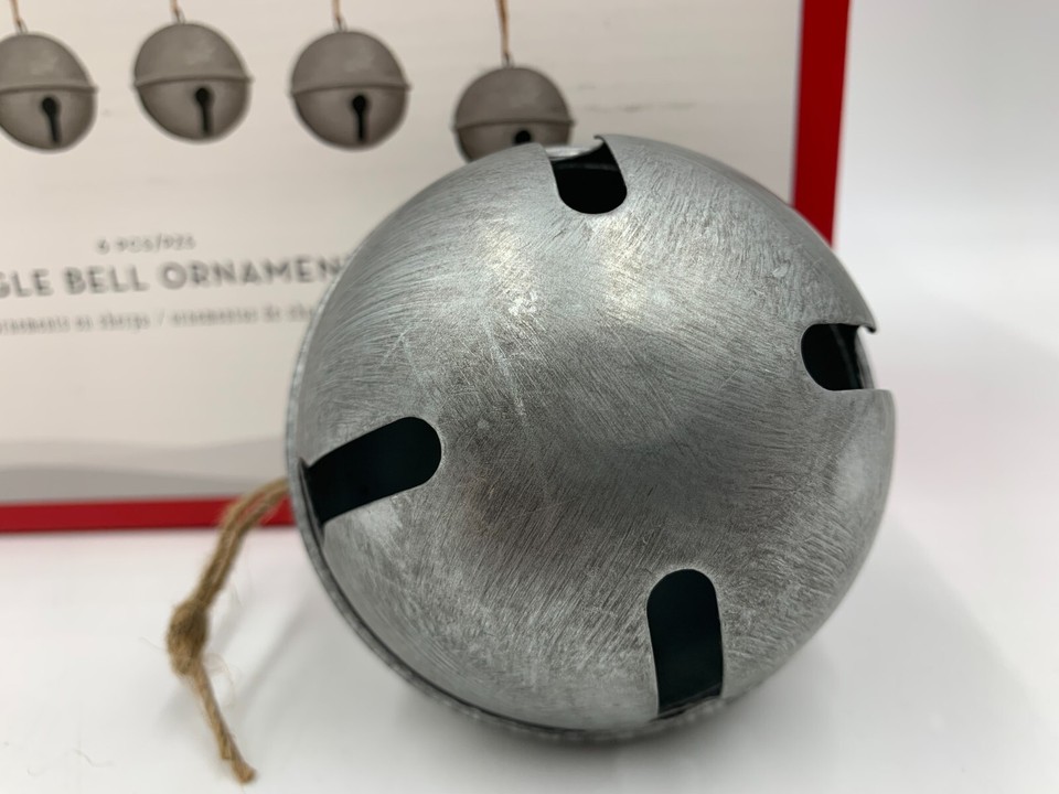 Pottery Barn Kids Silver Tin Jingle Bell Ornaments 6 Pc Set #D539T | eBay