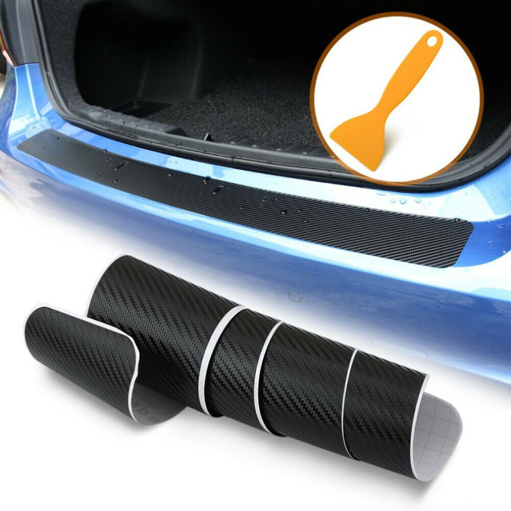 Car Rear Bumper Protector Guard Trim Cover Sill 3D Carbon Fiber Protect ...