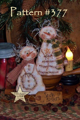 Primitive Patti's Ratties Snow Doll Stitchery Ornies Paper Pattern #377 ...