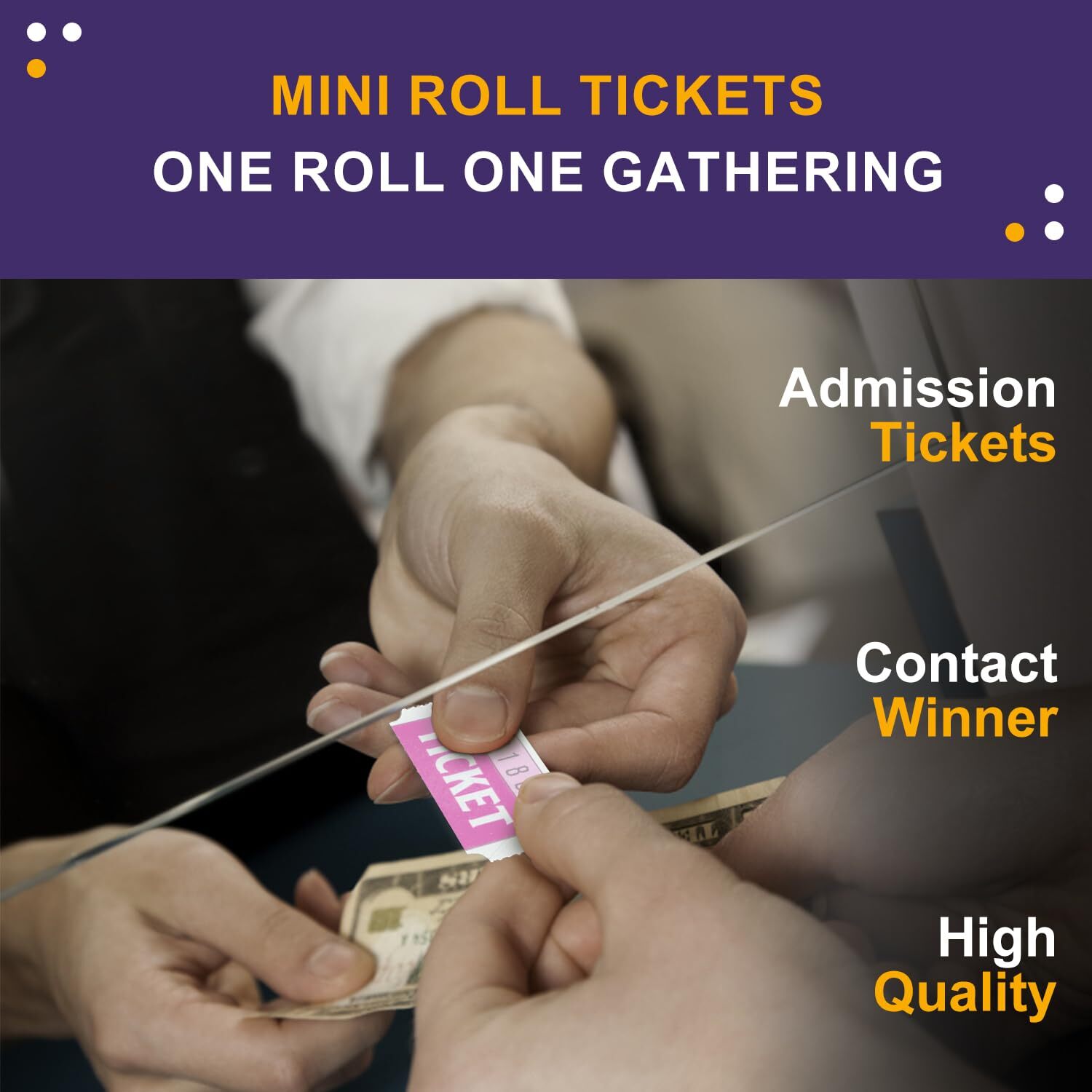 250 Raffle Tickets 50/50 Double Roll Tickets for Raffles Carnival Door ...