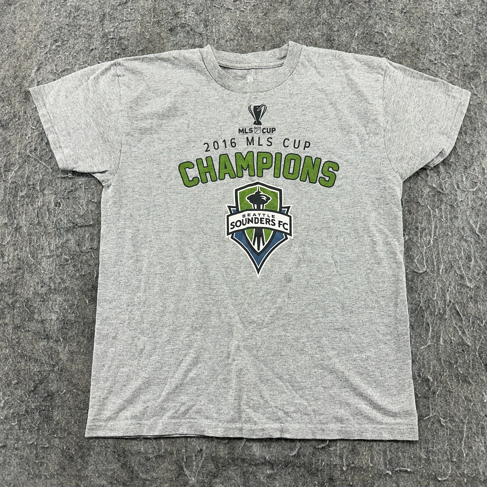 Seattle Sounders Shirt Mens Large Gray Logo FC Cup Champs Graphic Team ...