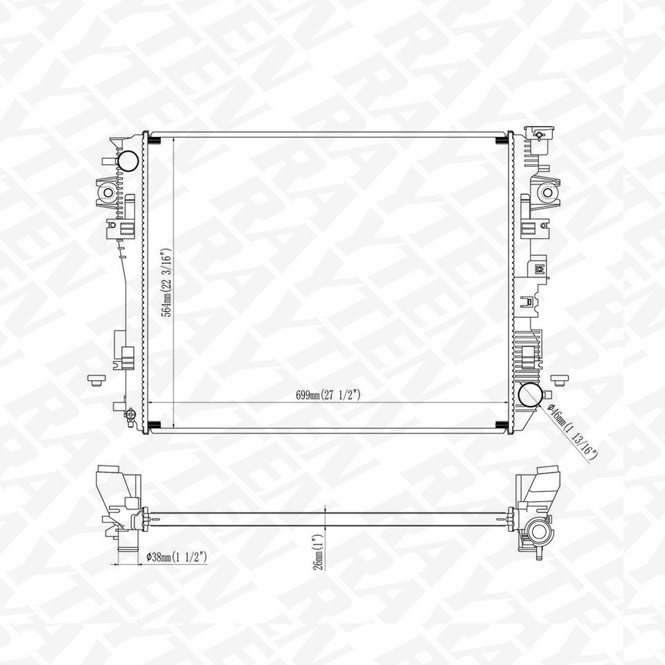 68341188AA Radiator for RAM 1500 2019-2024 RAM 1500 CLASSIC 2022-2024 ...