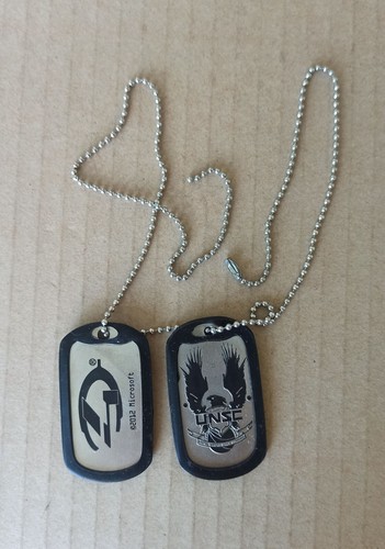 Microsoft HALO 4 INFINITY (2012) UNSC 2 Metal Dog Tags Official NOT FOR ...