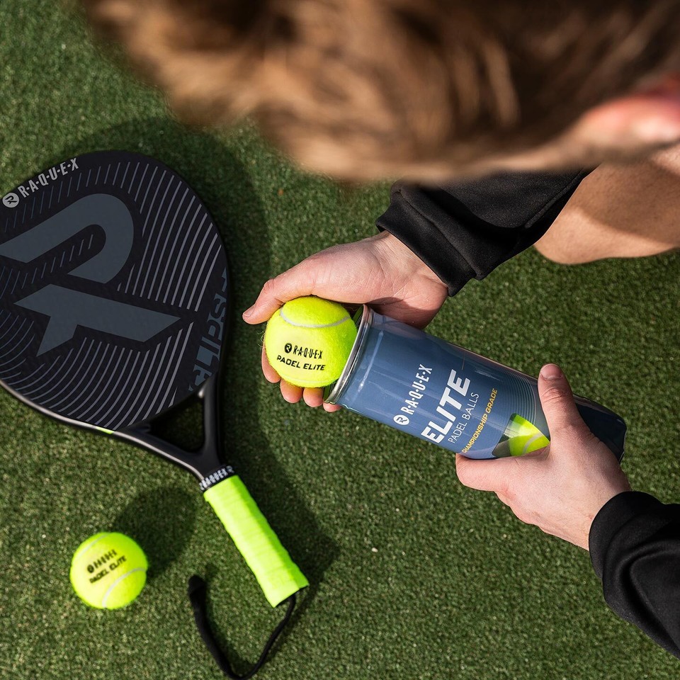 Padel Tennis Balls Tube of 3, Two Pressure Options, Raquex Elite Padel ...