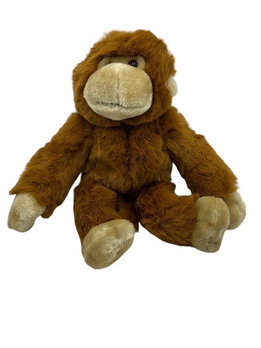 Brown Gorilla Stuffed Plush Animal Large 16" Tall Embroidered nose ...