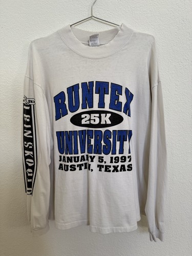 Vintage RUNTEX UNIVERSITY 25k Austin High Neck Long Sleeve Runners Tee ...