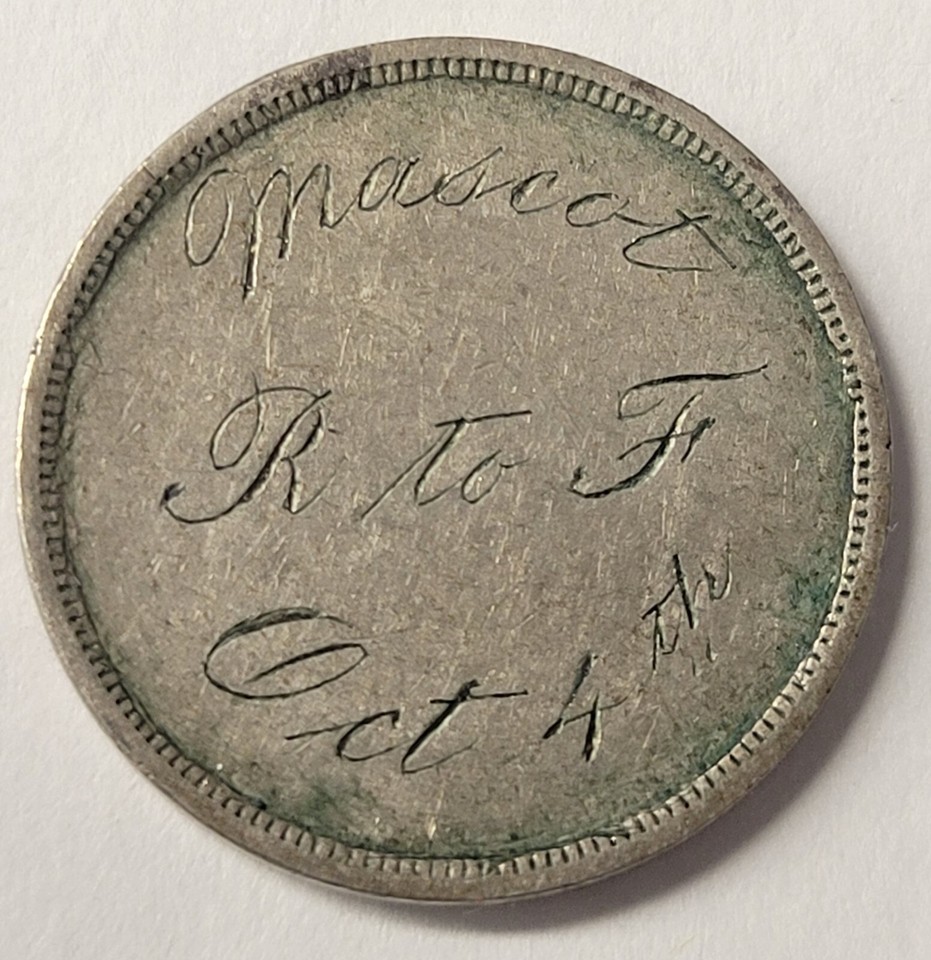 1890 V Nickel Love Token. Script Mascot R to F Oct 4th. | eBay