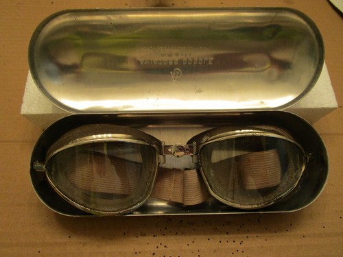 WW2 Pilots Goggles American Optics 2 piece frame Clear lens Rubber Eye ...