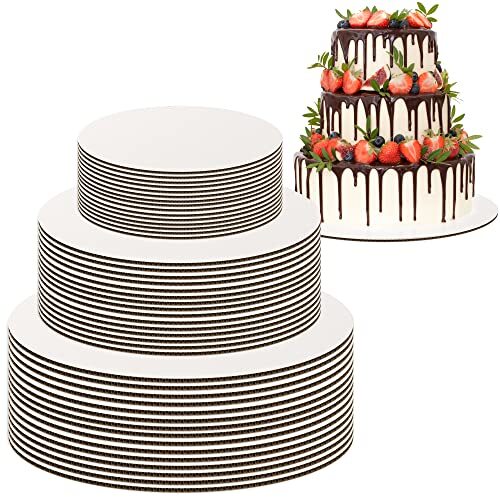 White Cake Boards Round Set 18 Pack 6 Pieces Of 6 8 And 10 Inch ...