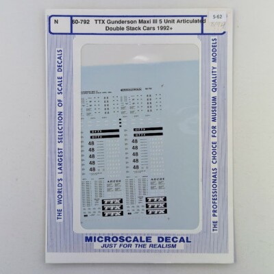 Microscale Decals 60-792 N Scale TTX Gunderson Maxi III Stack Cars 1992 ...