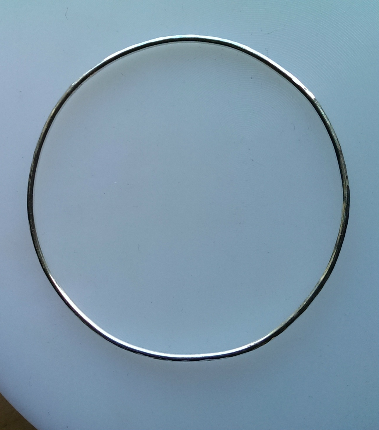 Handmade solid sterling silver bangle 7cm diameter 2mm wide | eBay