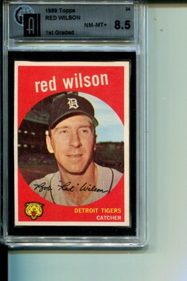 1959 TOPPS #24 BOB "RED" WILSON TIGERS GAI NM+ 8.5 NM-MT SMR $55 LOW ...