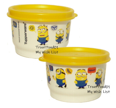 Tupperware Minions Snack Set 2 Snack Cups Despicable Me 4 oz Bowls New ...