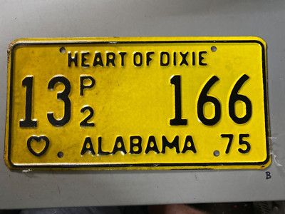 Vintage 1975 Alabama License Plate 13P2 166 | eBay