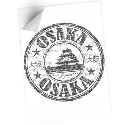 1 x Vinyl Sticker A1 - BW - Osaka Japan Japanese Travel Stamp #40457 ...