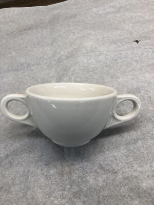 Double Handle Coffee Cup White Made In USA HLC | eBay
