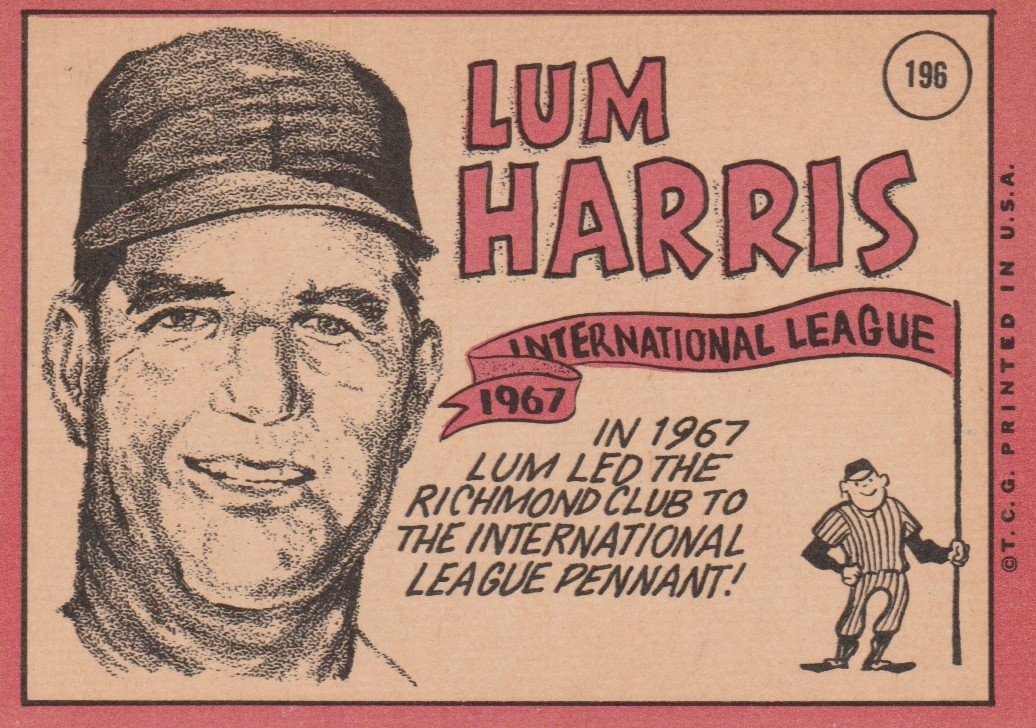 1969 Topps Lum Harris Atlanta Braves #196 Baseball Card | eBay