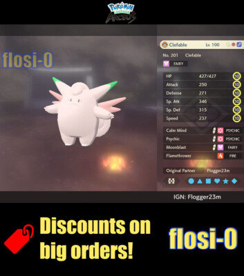 6IV Shiny Alpha Clefable Max Effort Level Pokemon Legends Arceus | eBay