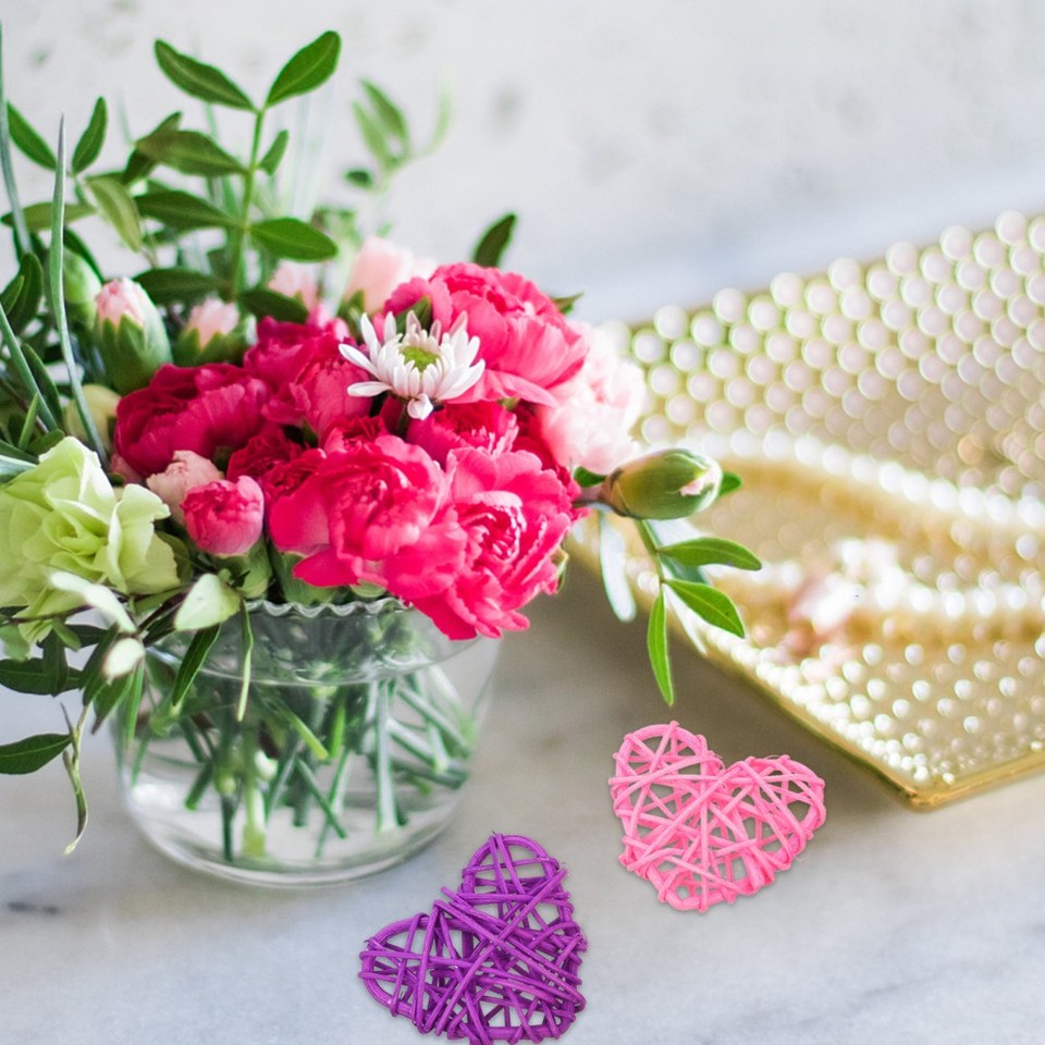 10 Pcs Valentine's Rattan Indoor Short Dangling Ornaments Hanging ...