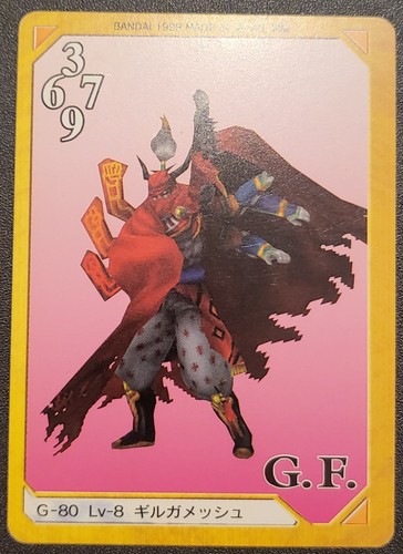 Final Fantasy 8 FF8 1999 Triple Triad Card GILGAMESH G-80 Lv-8 Bandai ...