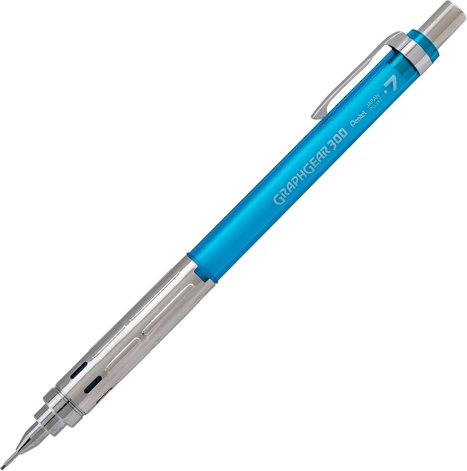 Pentel GraphGear 300 Mechanical Pencil, Box of 12 Pencils, Sky Blue, 0 ...
