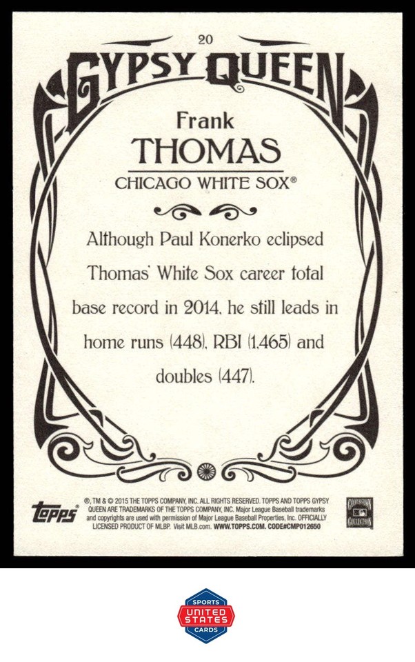 2015 Topps Gypsy Queen #20 Frank Thomas | eBay
