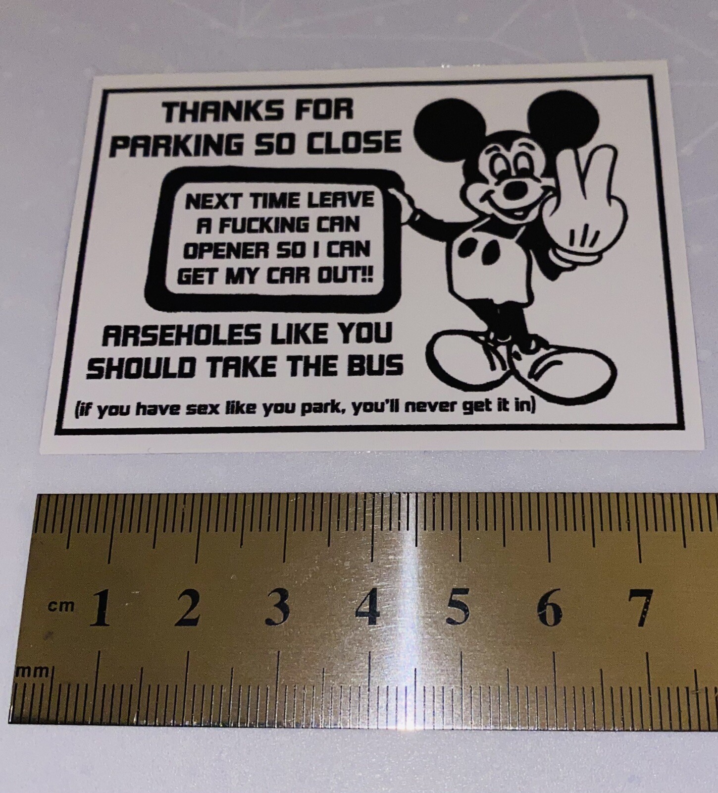 Vinyl Printed Car Vehicle Sticker Graphic Funny, Funny Rude Car Parking ...