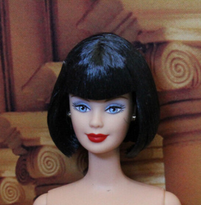 Nude Jet Black Hair Barbie CE Doll Retro Mackie face sculpt Bangs Bob ...