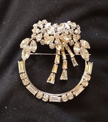 Stunning Phyllis Sterling Silver 925 Rhinestone Flower Pin/Brooch | eBay