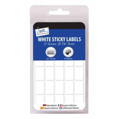 510 Small White Sticky Labels 19 x 12mm Price Stickers Tags Plain Price ...