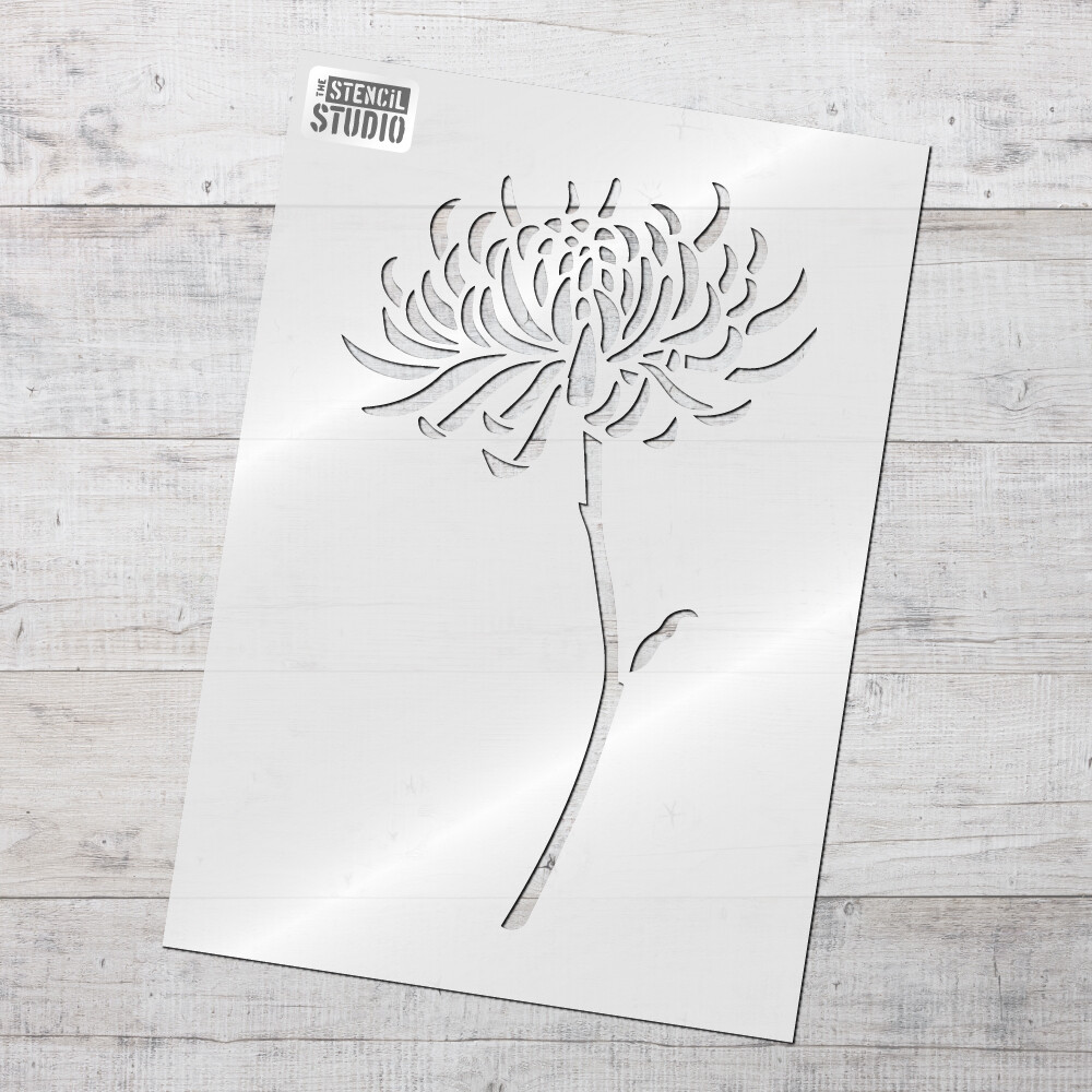 Quill Chrysanthemum Flower Stencil, reusable wall stencils for home ...