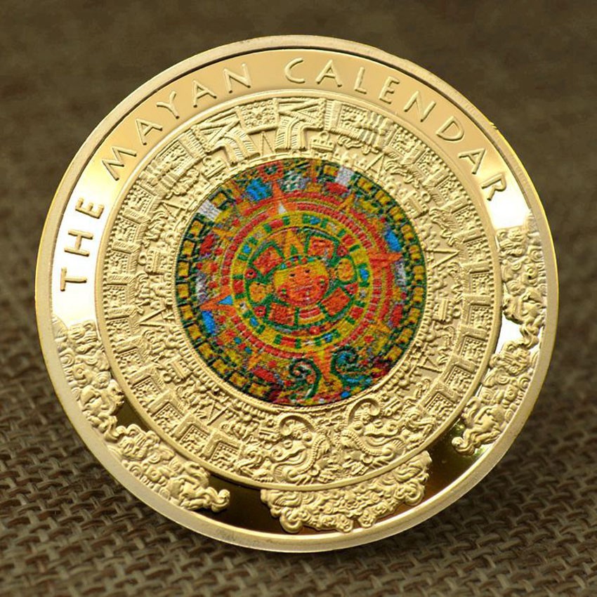 10 PCS Commemorative Calendar Plated Gold Prophecy Coin Mexico Maya | eBay