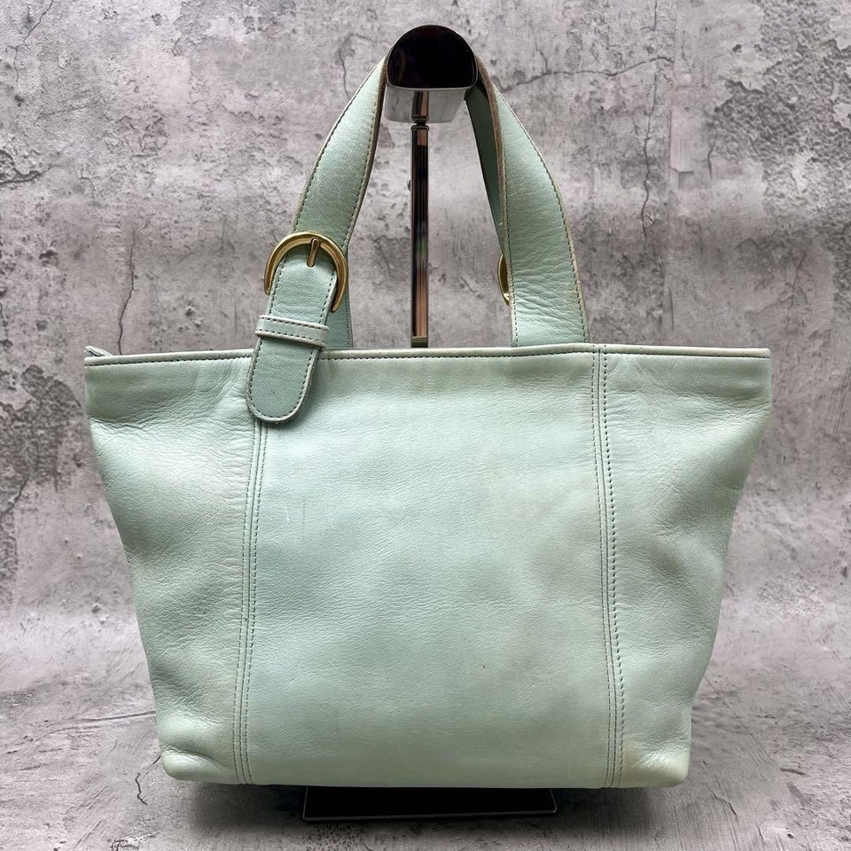 Vintage Coach 4133 Tote Bag Handbag Leather Mint Green From Japan ...