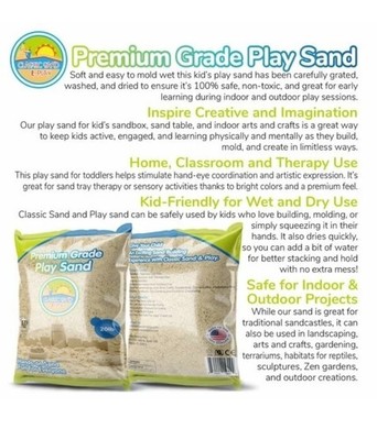 2 Of Classic Sand and Play Sand for Sandbox, , Therapy, and Outdoor Use ...