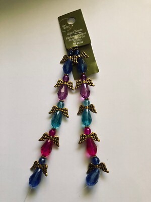 BLUE, PURPLE, AQUA & DARK PINK FACETED GLASS METAL ANGELS FOR EARRINGS ...