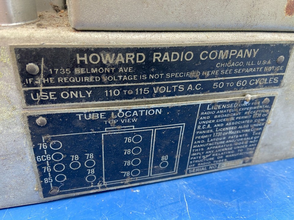 Antique Howard Radio Company Tube Radio Chassis Ham Receiver 1940s | eBay