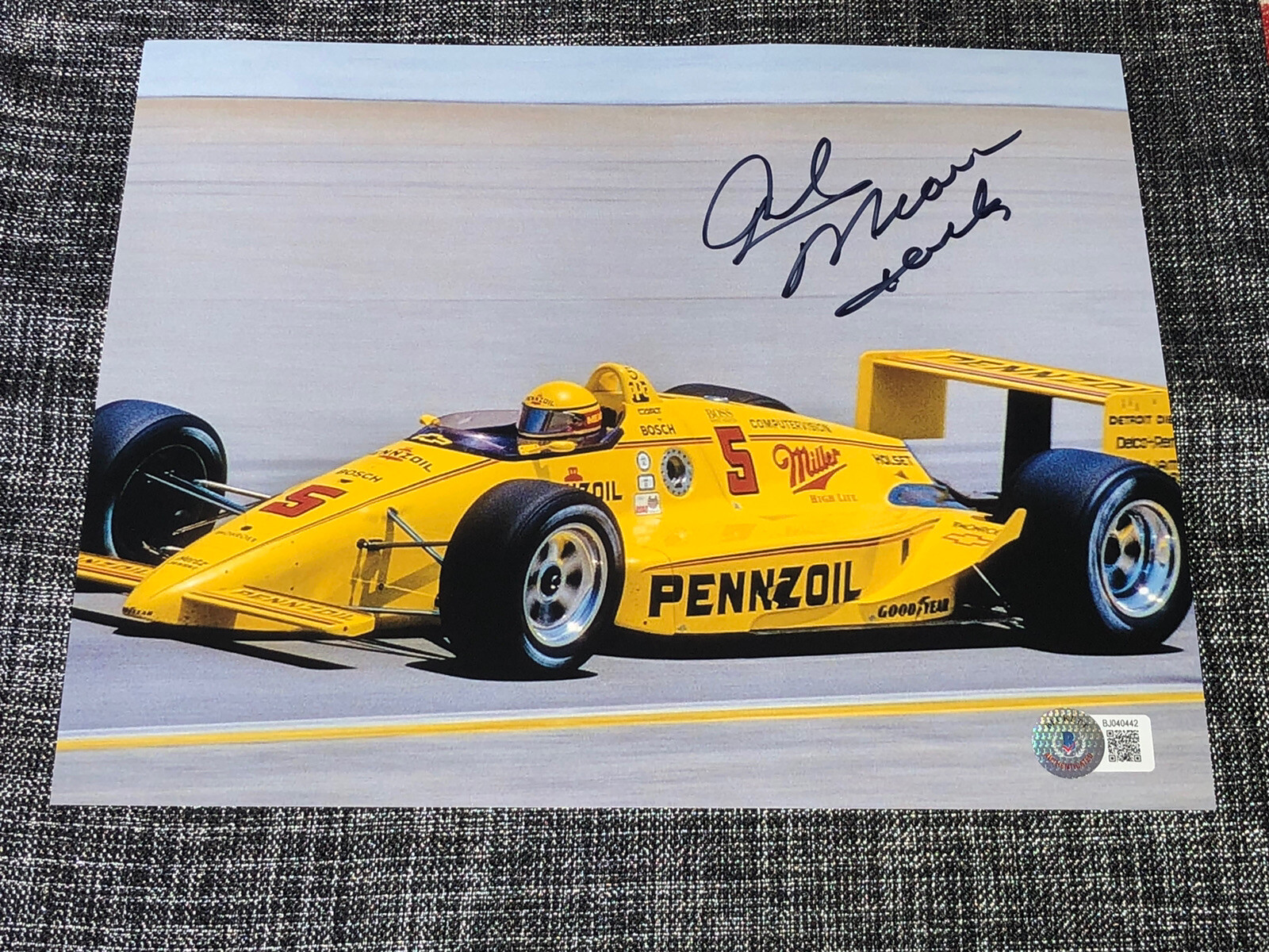 RICK MEARS SIGNED AUTOGRAPH 8X10 PHOTO INDY 500 RACING LEGEND BECKETT ...