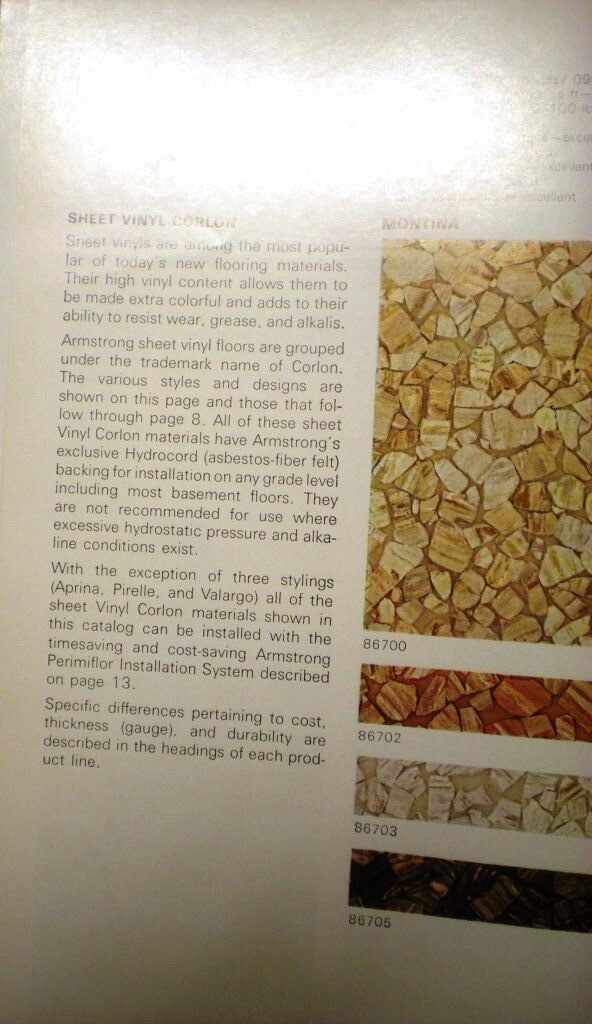 Armstrong VINYL ASBESTOS Excelon Tile Corlon Hydrocord Backing Tile ...