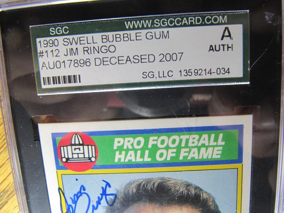 Jim Ringo,Green Bay Packers,1990 Swell, Pro Football Hall of Fame, AUTO ...