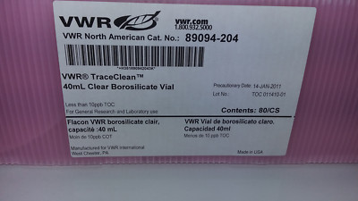VWR TraceClean 40mL 20 Clear Borosilicate Vial 89094-204 (53 partial ...