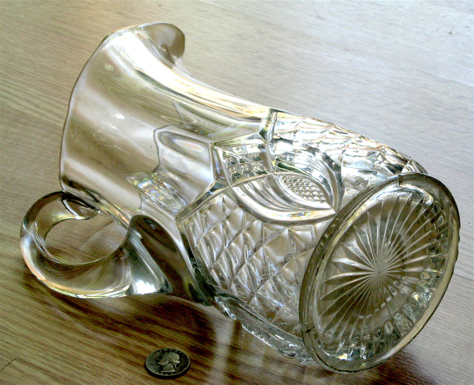 large EAPG water pitcher KING ARTHUR glass DUNCAN & MILLER #68 antique ...