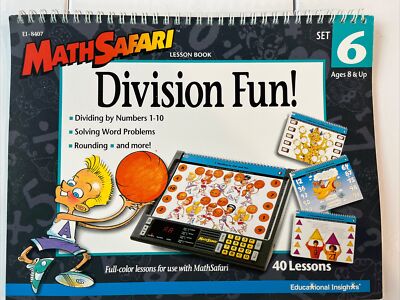 MATH SAFARI Division Fun Lesson Book 1993 - Set 6 - Ages 8+ 40 Lessons ...